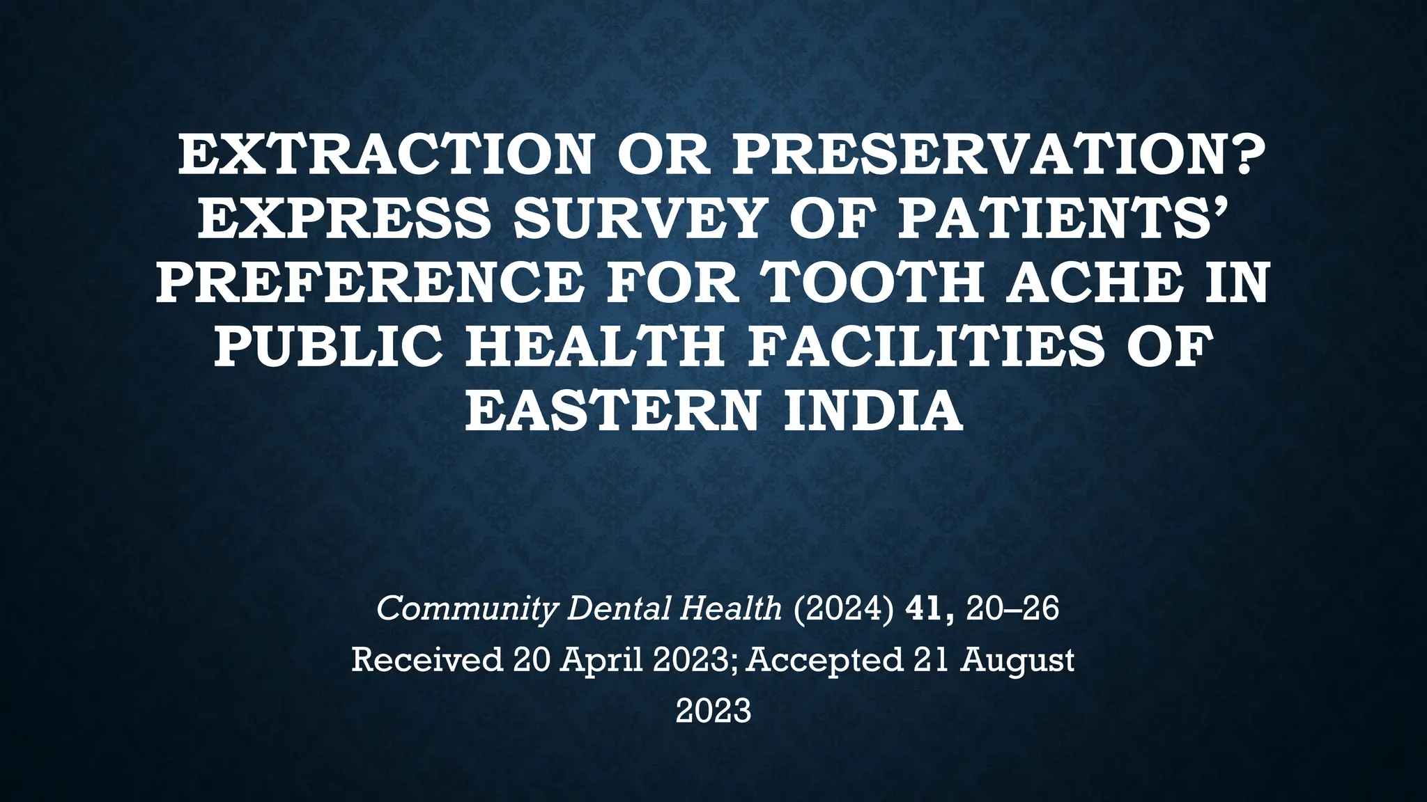 extraction or preservation of tooth pain | PPTX