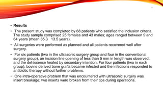 Journal Club on Clinical comparison of ultrasonic surgery and ...
