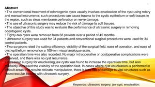 Journal Club on Clinical comparison of ultrasonic surgery and ...