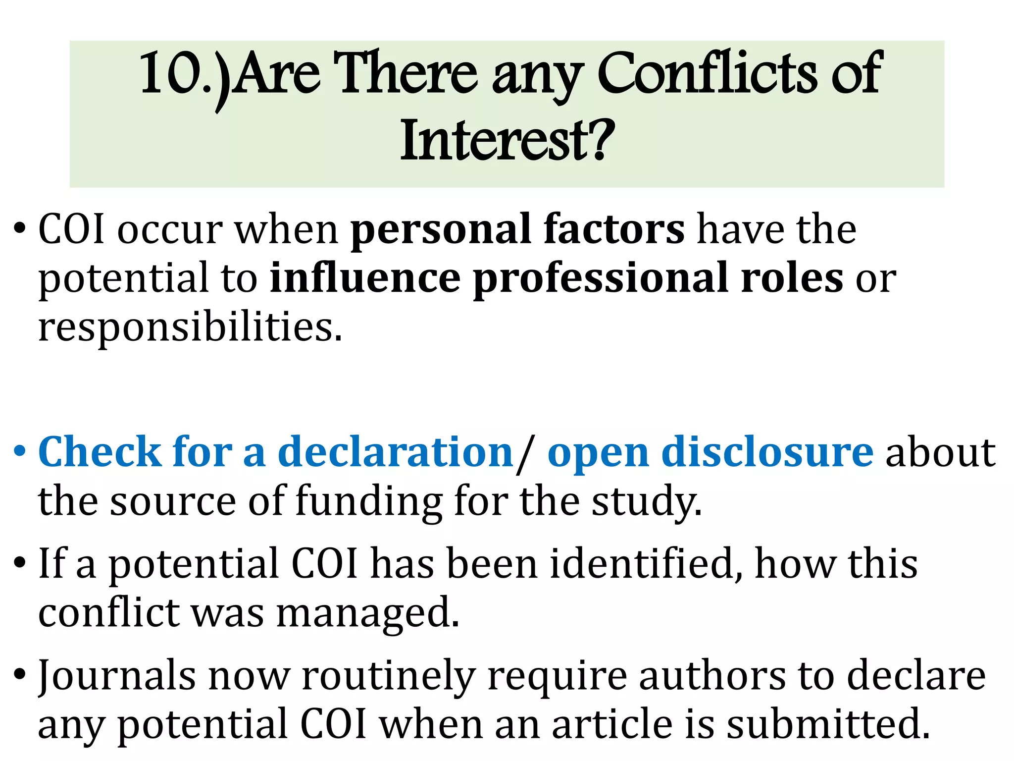 Critical appraisal of a journal article | PPTX