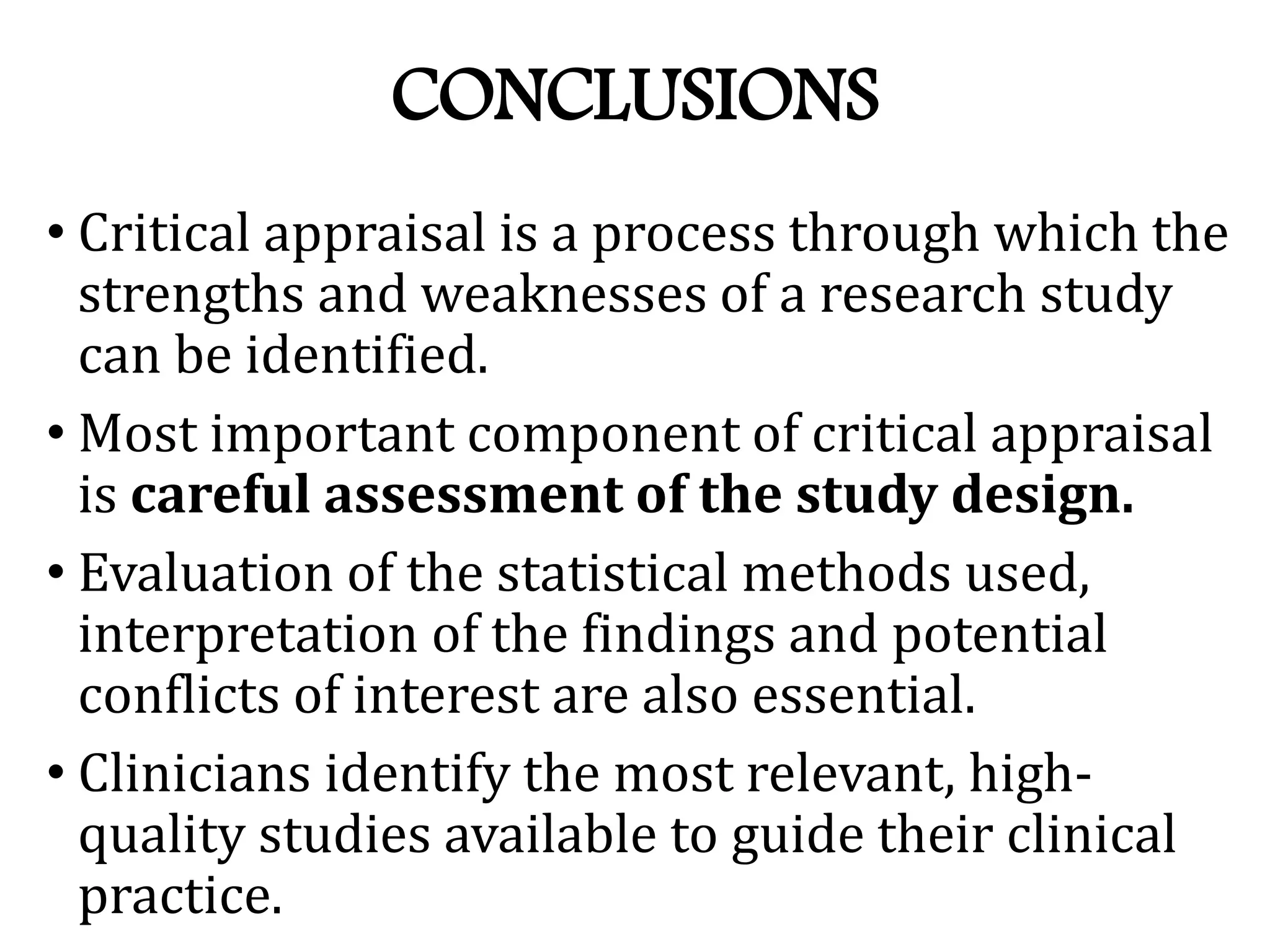 Critical appraisal of a journal article | PPTX