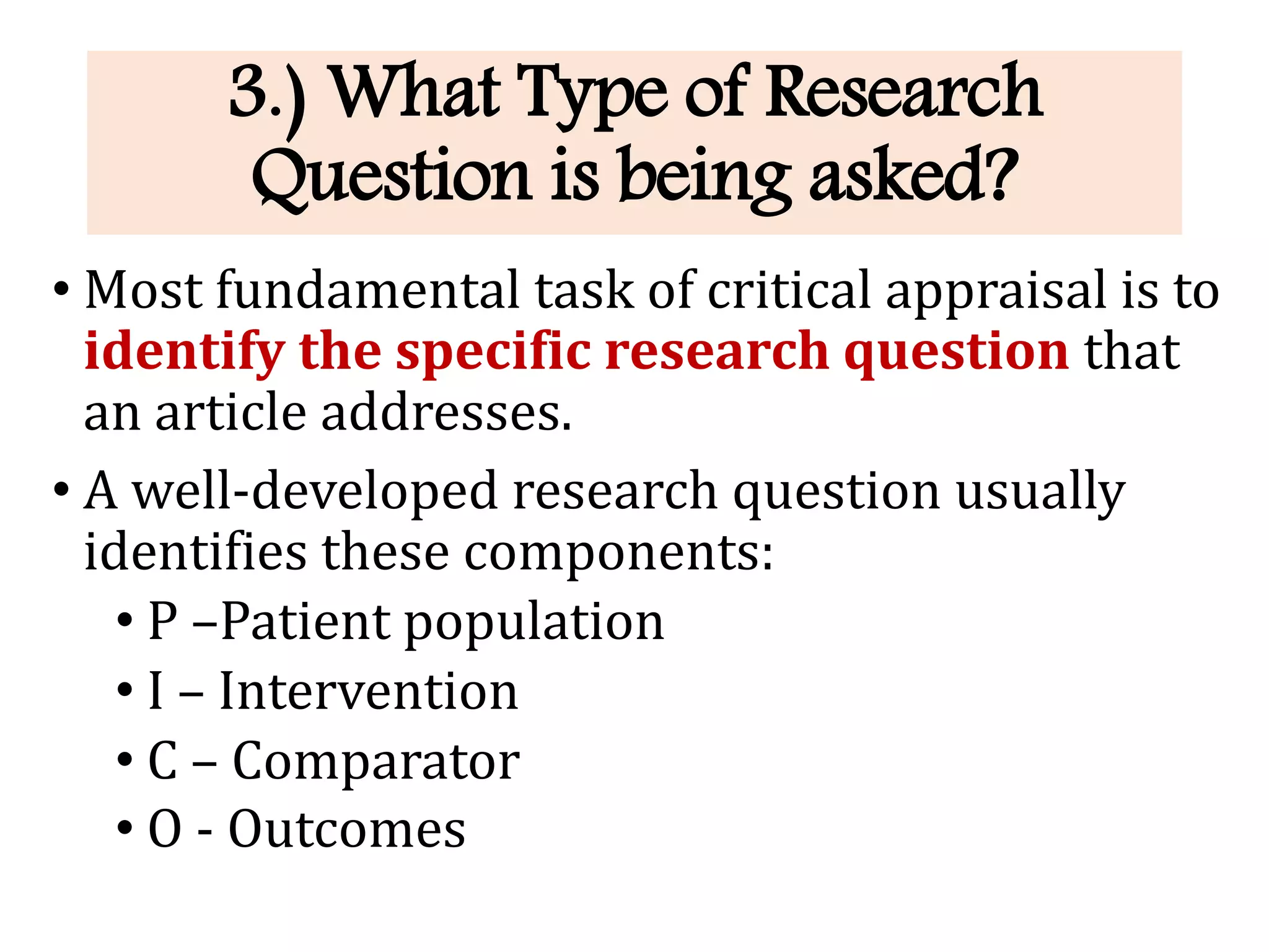 Critical appraisal of a journal article | PPTX