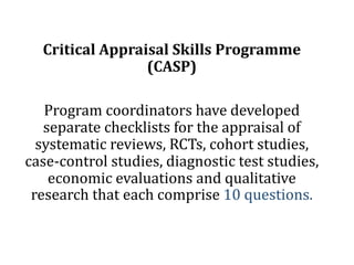 Critical appraisal of a journal article | PPTX