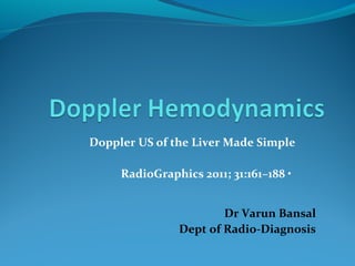 Doppler Hemodynamics with hepatic doppler | PPT