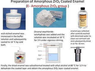 Article presentation: enamel repair with amorphous ceramics | PPTX
