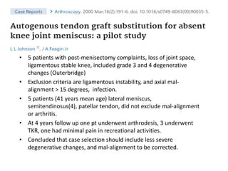 MENISCAL TRANSPLANT | PPT