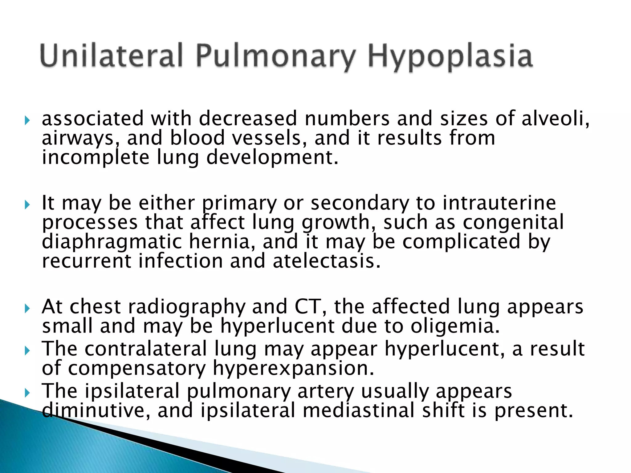 unilateral hyperlucent lung in children | PPTX