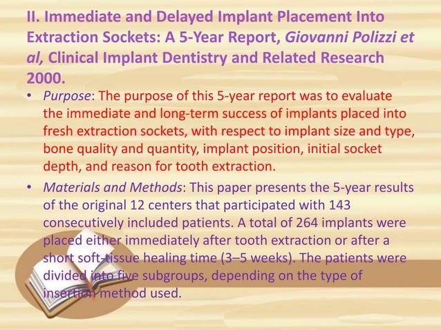Journal Club On Pre-extractive Interradicular Implant Bed Preparation ...