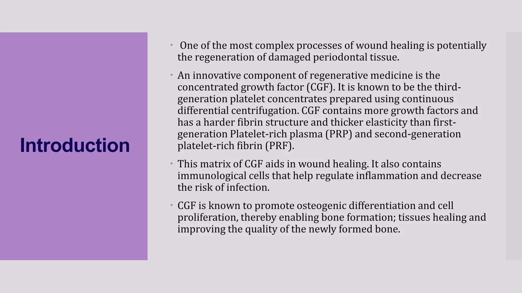 comparison between sticky bone and concentrated growth factor | PPT