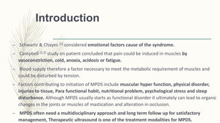 Journal Club Impact of Ultra Sound Therapy on Myofascial Pain Dysfunction Syndrome along with ...