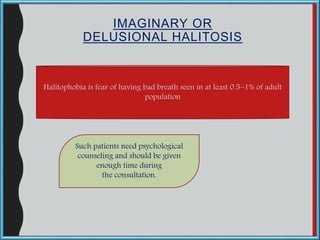 Halitosis - Dr Sanjana Ravindra | PPTX