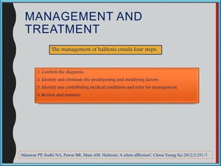 Halitosis - Dr Sanjana Ravindra | PPTX