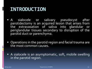 Journal Club Percutaneous sclerotherapy of sialoceles after ...
