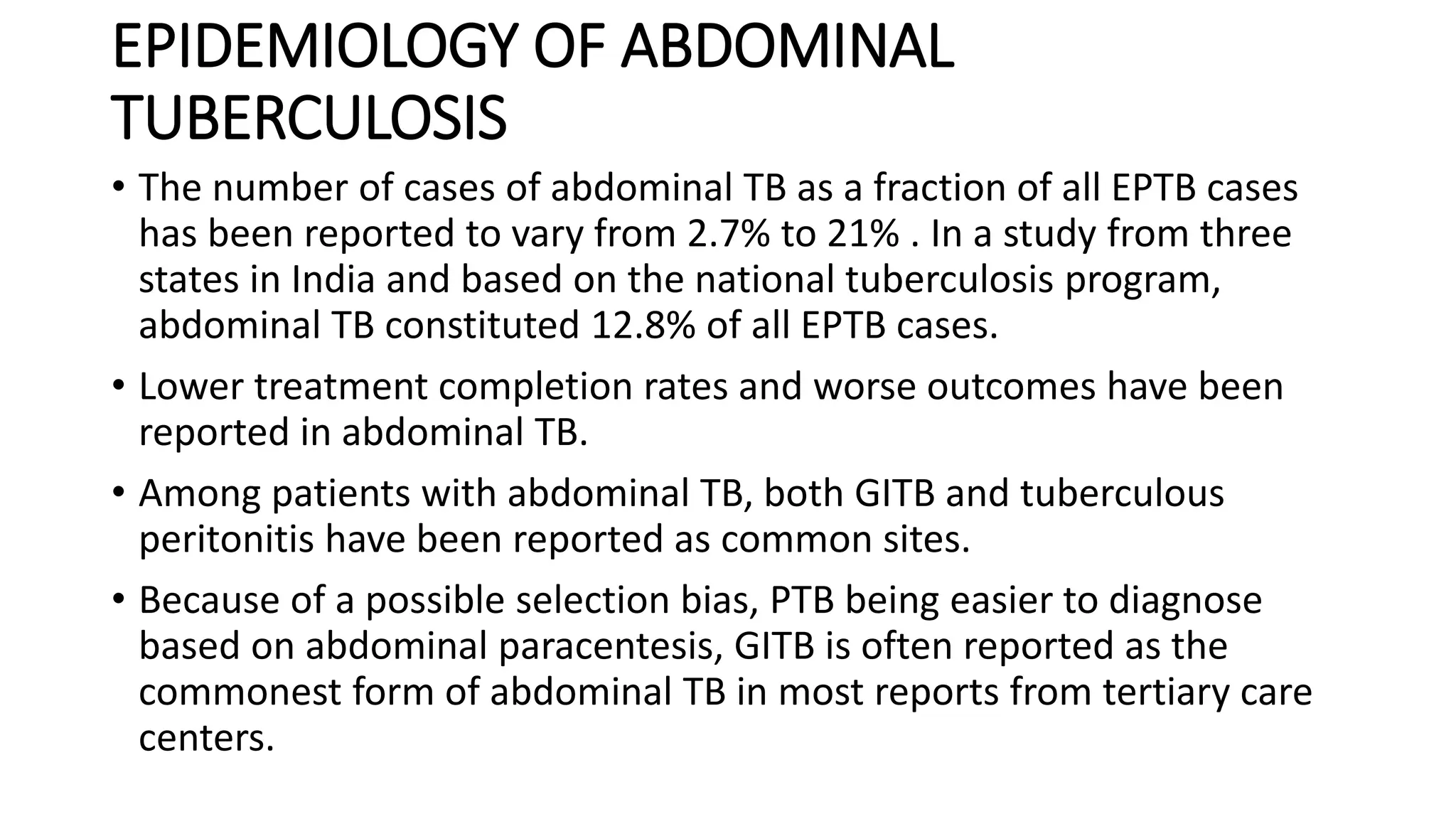 Abdominal Tuberculosis Diagnosis and Management | PPTX
