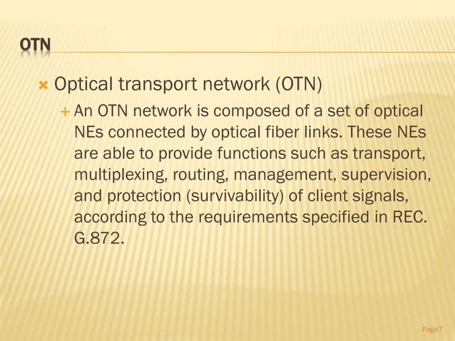 OTN for Beginners | PPTX | Computer Networking | Computing