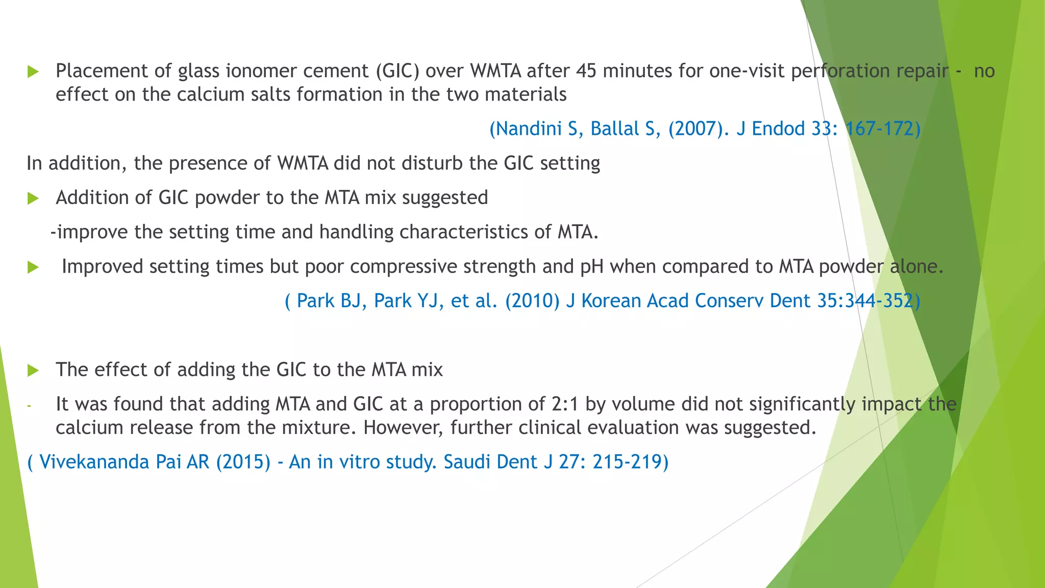 MTA USE IN PEDIATRIC DENTISTRY: LITERATURE REVIEW | PPTX