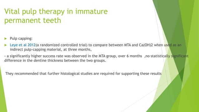MTA USE IN PEDIATRIC DENTISTRY: LITERATURE REVIEW | PPTX | Dental ...