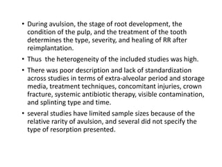 incidence of root resorption; Journal club | PPTX