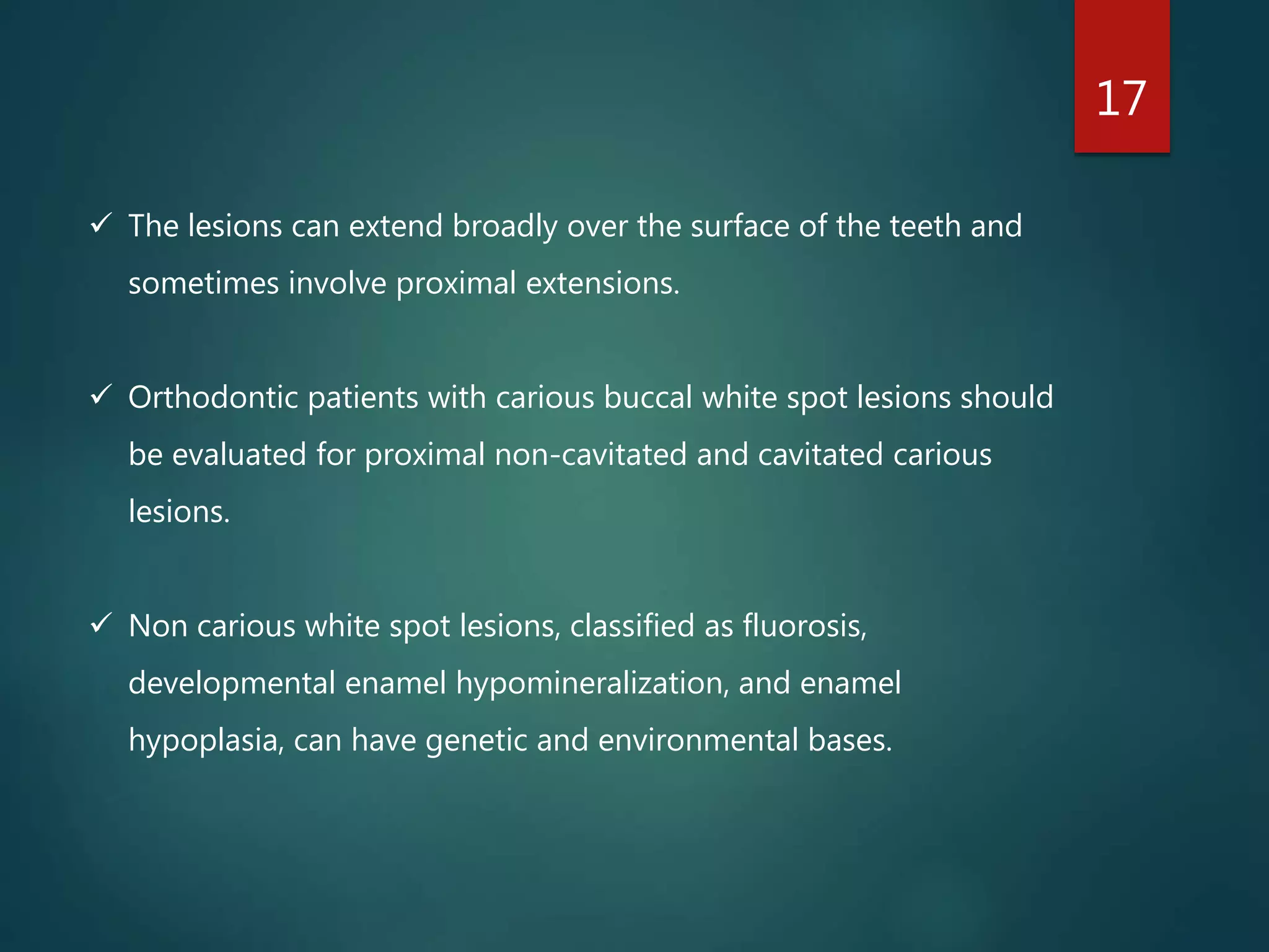 White Spot Lesions: Prevention and Treatment | PPTX