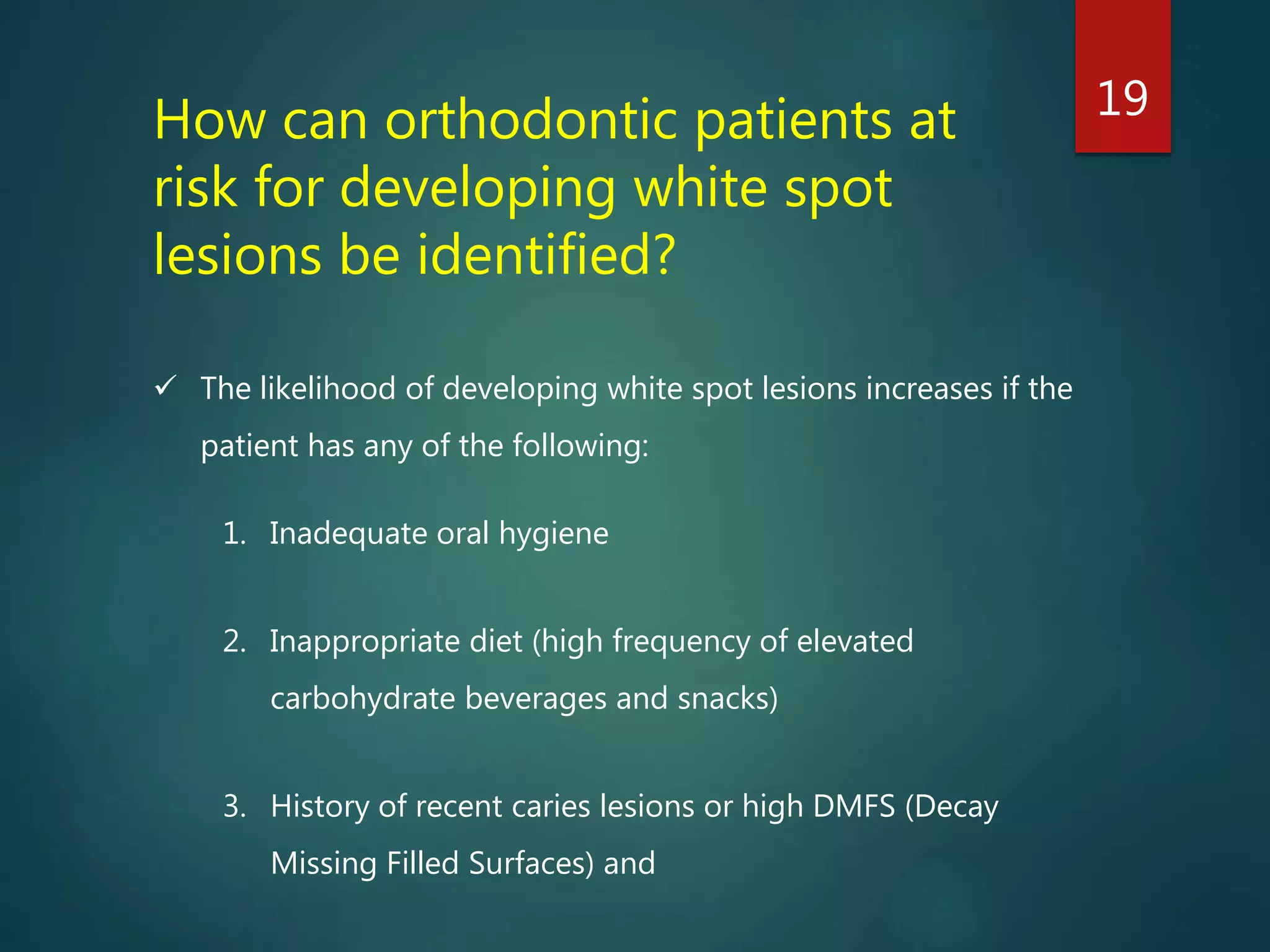 White Spot Lesions: Prevention and Treatment | PPTX