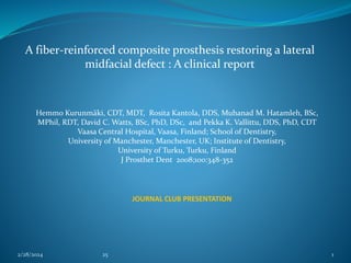 Journal Club presentation for maxillofacial prosthesis | PPTX | Dental ...