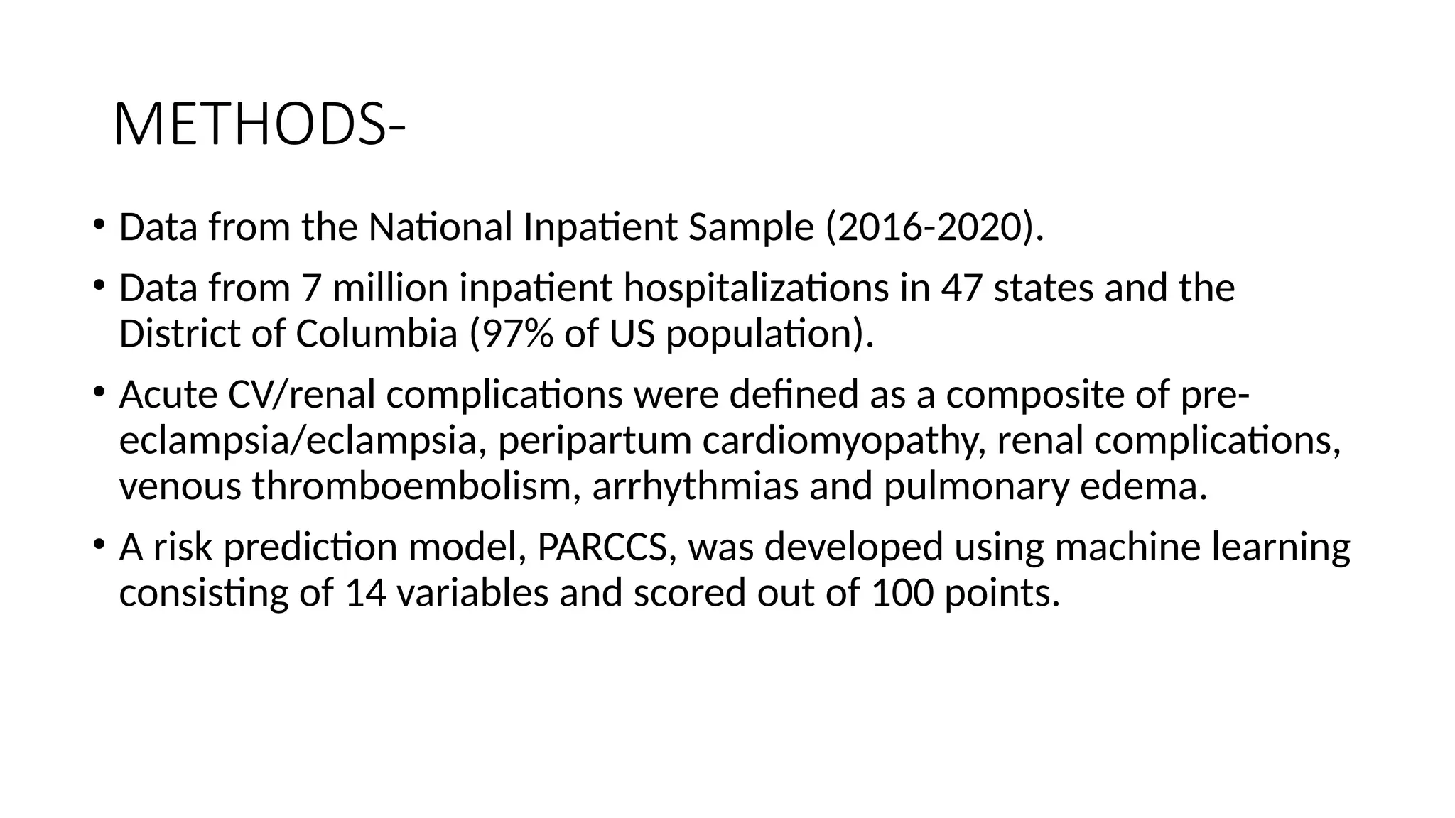 A machine learning risk prediction model for acute peripartum ...