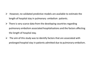 Predictors of prolonged hospital stay in patients with Acute pulmonary ...