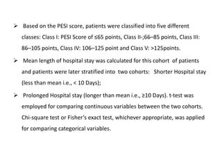 Predictors of prolonged hospital stay in patients with Acute pulmonary ...