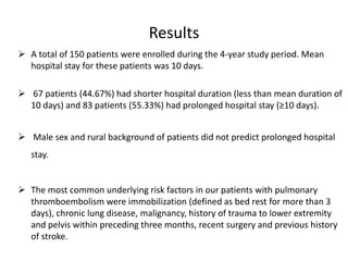 Predictors of prolonged hospital stay in patients with Acute pulmonary ...