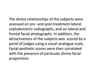 FACIAL ESTHETIC AND DEVINE PROPORTION: jc | PPTX
