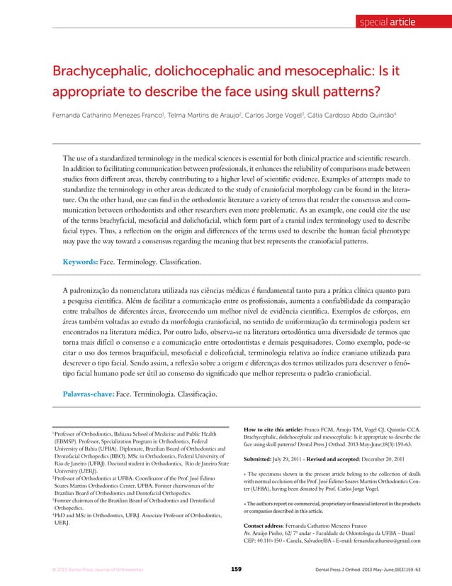 Brachycephalic, dolichocephalic and mesocephalic | PDF