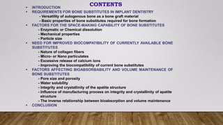 bone grafts and substitutes | PPTX