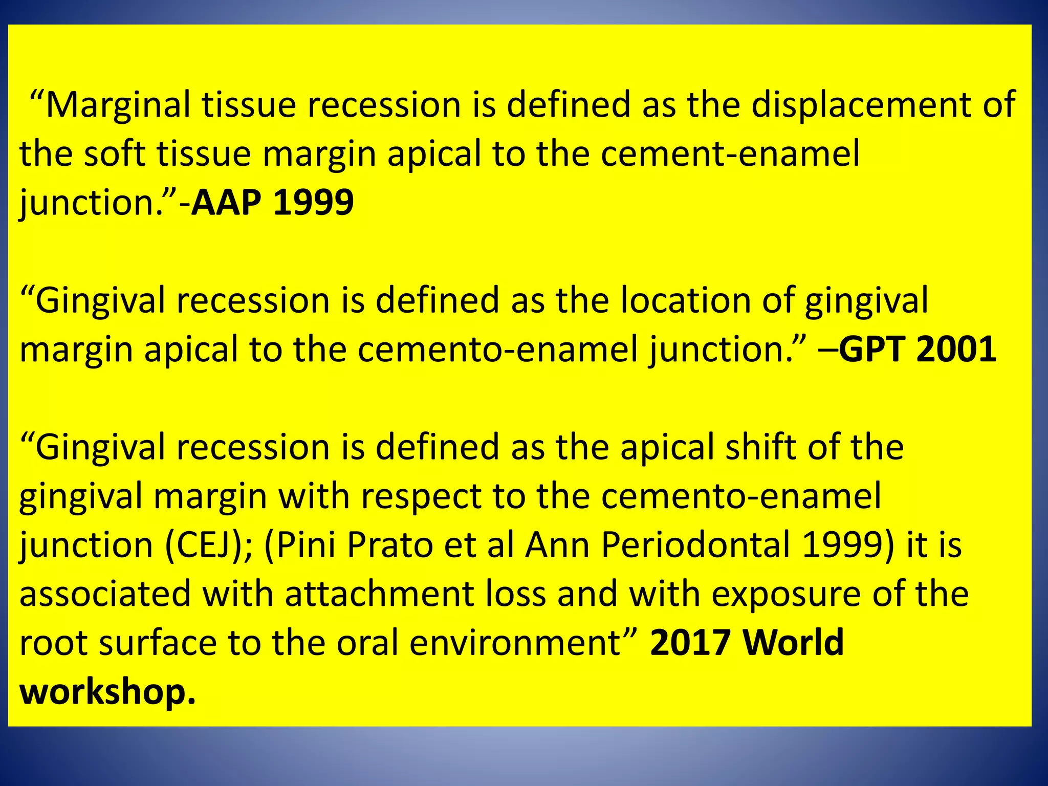 Multiple Gingival Recession Defects | PPTX