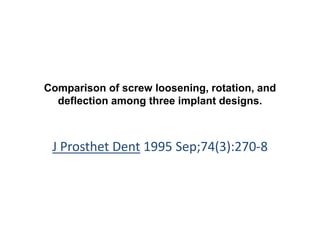 Management of abutment screw loosening: a review and a case report -jc ...