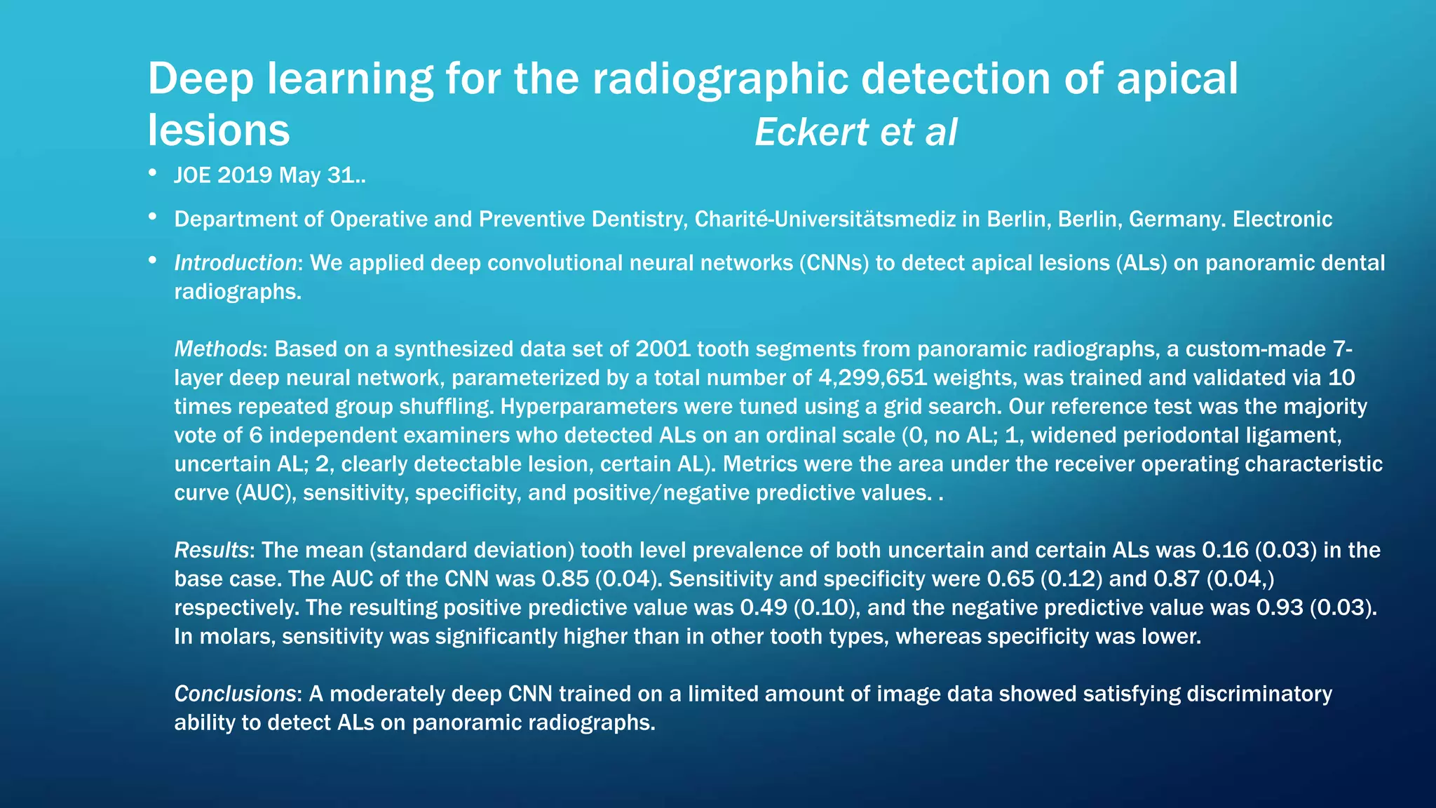 Artificial intelligence in Caries Diagnosis | PPTX