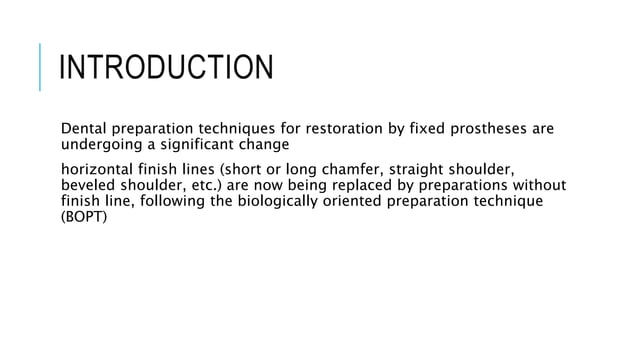 JOURNAL CLUB PRESENTATION IN PROSTHODONTICS on biologically oriented ...