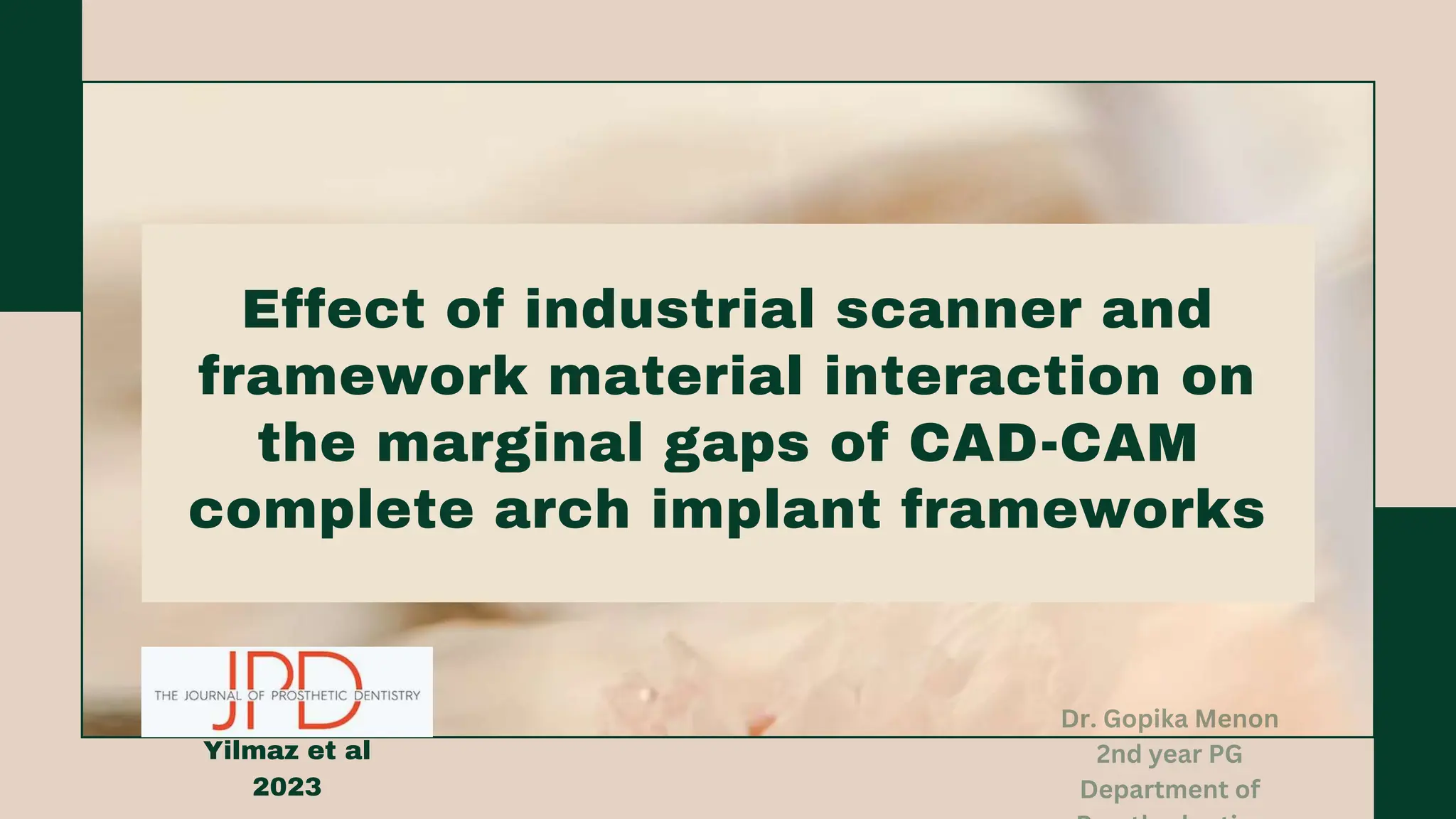 Effect of industrial scanner and framework material for marginal gap in ...