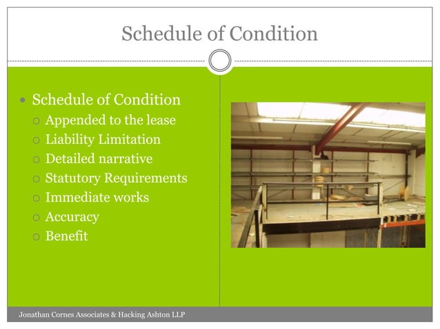 Jonathan Cornes Associates & Hacking Ashton Dilapidations Presentation ...