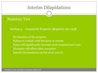 Jonathan Cornes Associates & Hacking Ashton Dilapidations Presentation ...