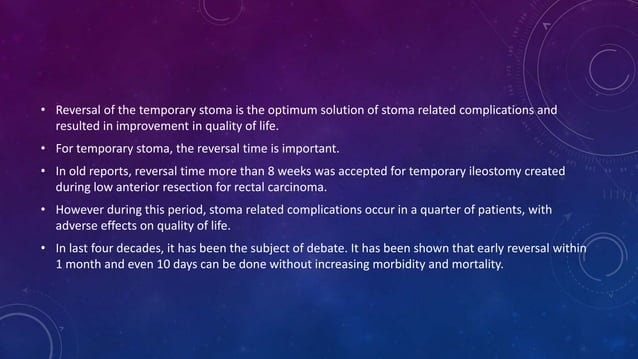 Reversal of Stoma in case of open abdomen management | PPTX | Digestive ...