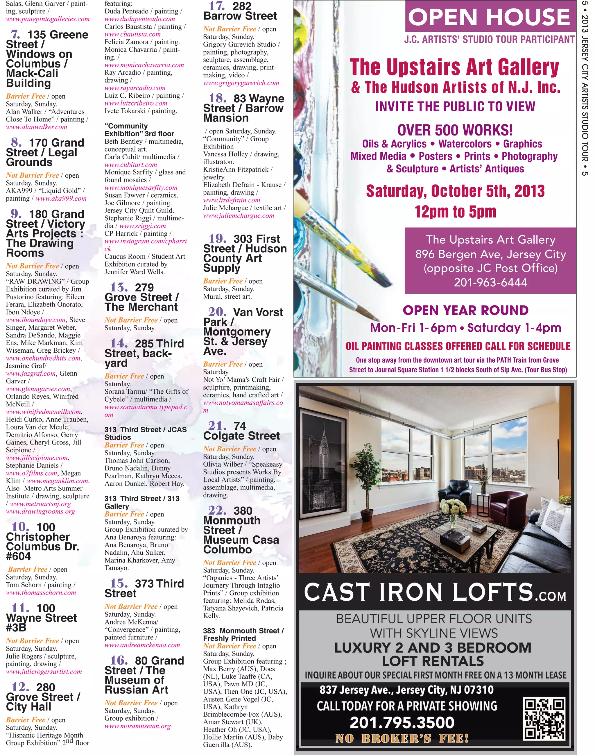 Jersey City Artists' Studio Tour 2013 | PDF