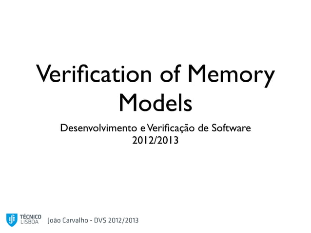 Axiomatic Verification of Memory Models | PPT | Free Download