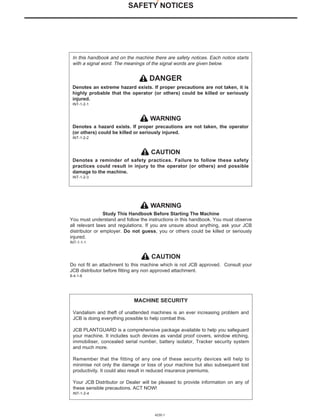 Jcb 1 cx operator manual | PDF