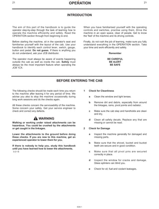Jcb 1 cx operator manual | PDF