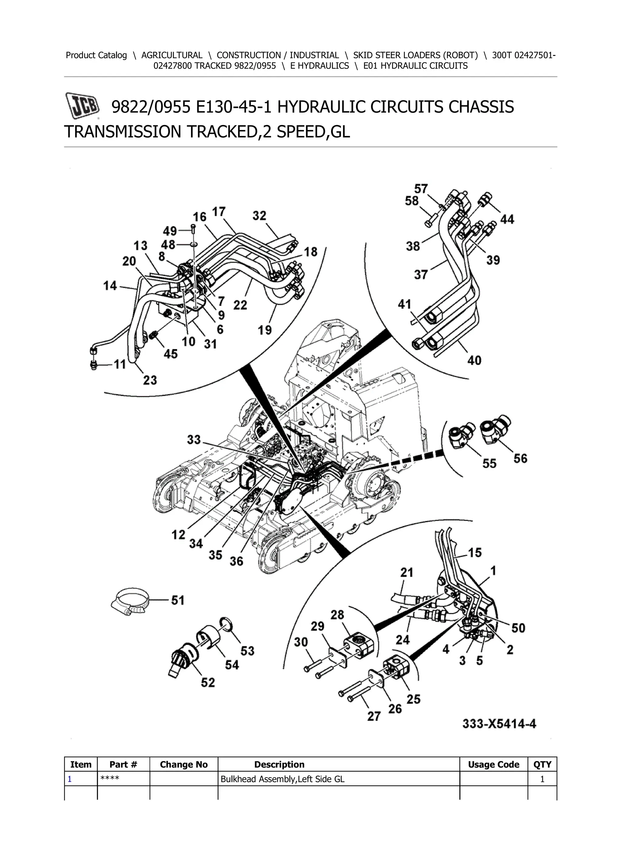 JCB 300T TRACKED Robot Parts Catalogue Manual (Serial Number 02427501 ...