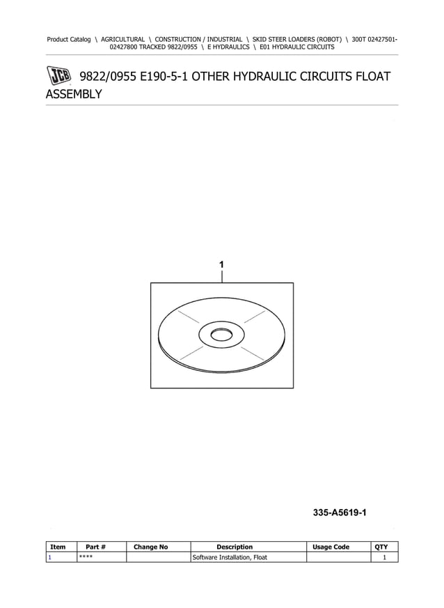 JCB 300T TRACKED Robot Parts Catalogue Manual (Serial Number 02427501 ...