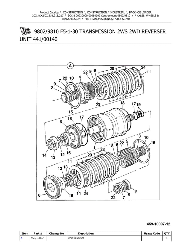 JCB 3CX-2 BACKOHE LOADER Parts Catalogue Manual (Serial Number 00930000 ...