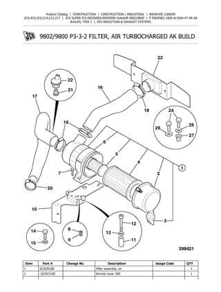 JCB 3CX SUPER PS BACKOHE LOADER Parts Catalogue Manual (Serial Number ...