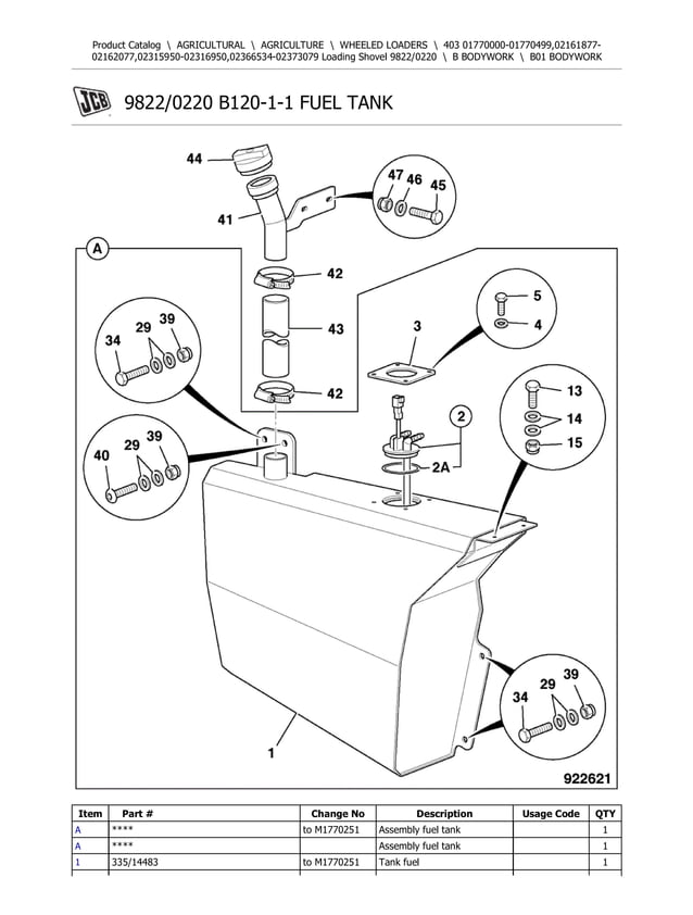JCB 403 Loading Shovel Parts Catalogue Manual (Serial Number 01770000 ...