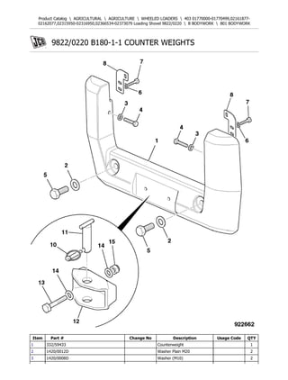 JCB 403 Loading Shovel Parts Catalogue Manual (Serial Number 01770000 ...
